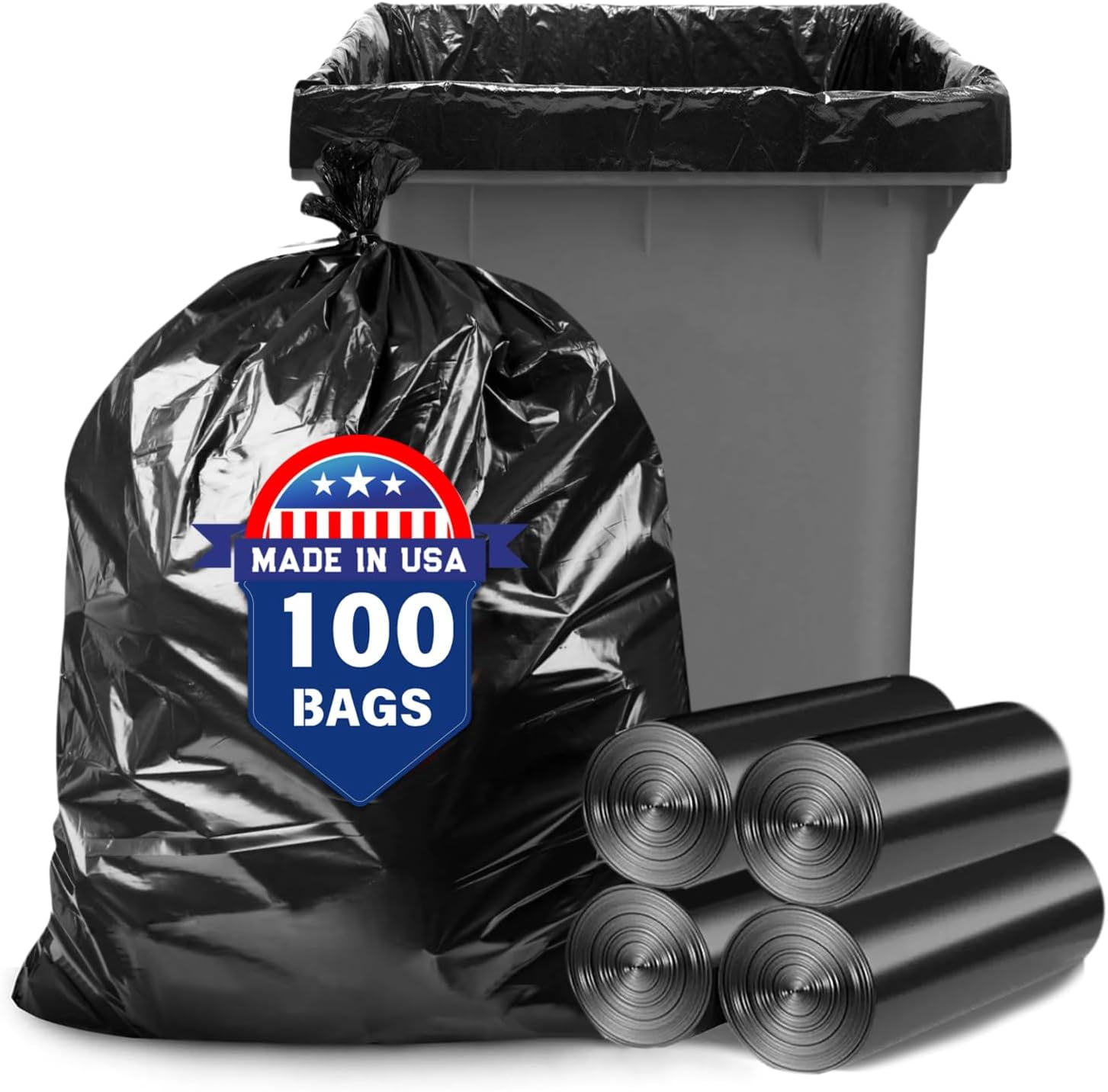 50 55 60 Gallon Trash Bags, 100 Count High Density Garbage Bags ...