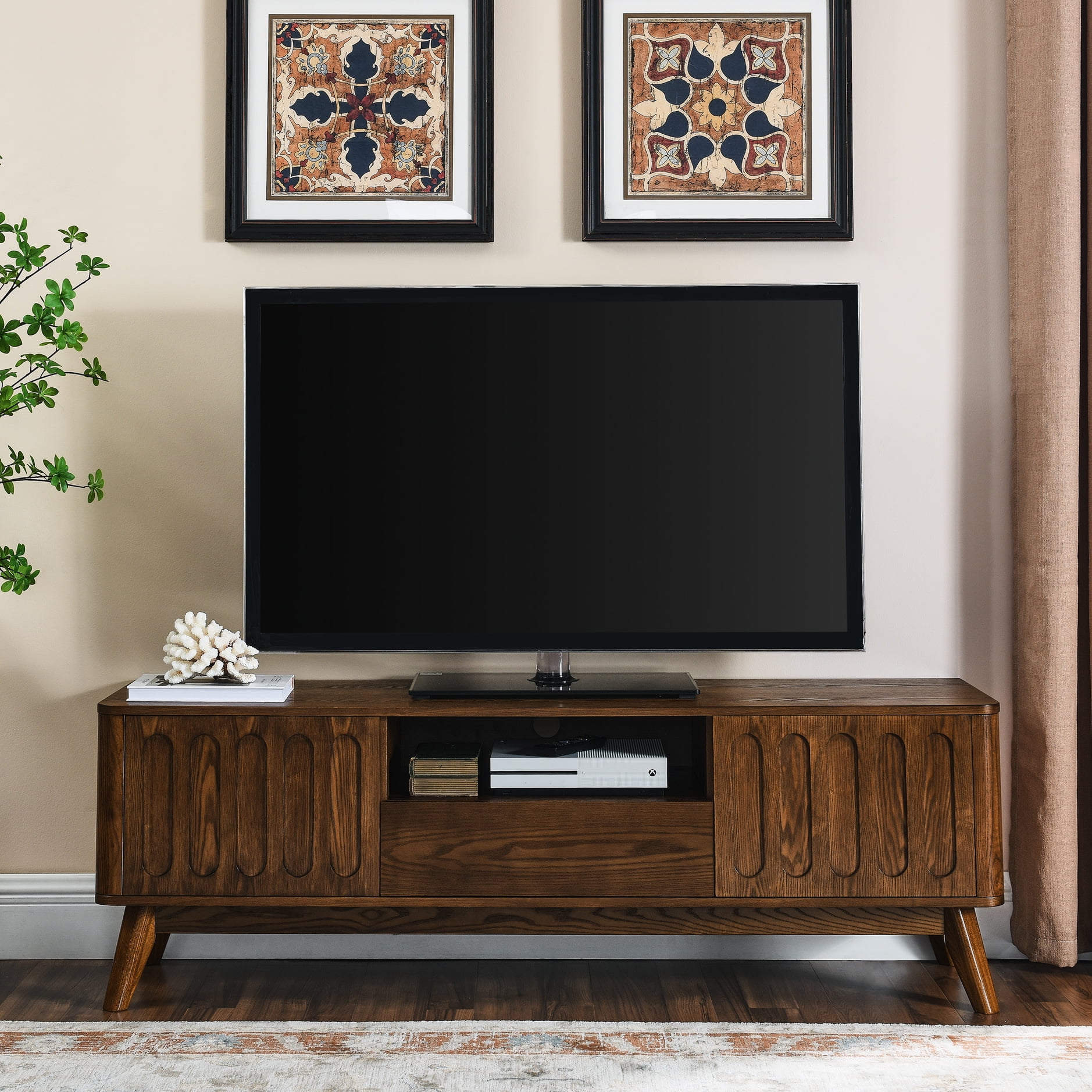 50-59 Inch Tv Stand, Mid Century Modern, Entertainment Center With ...