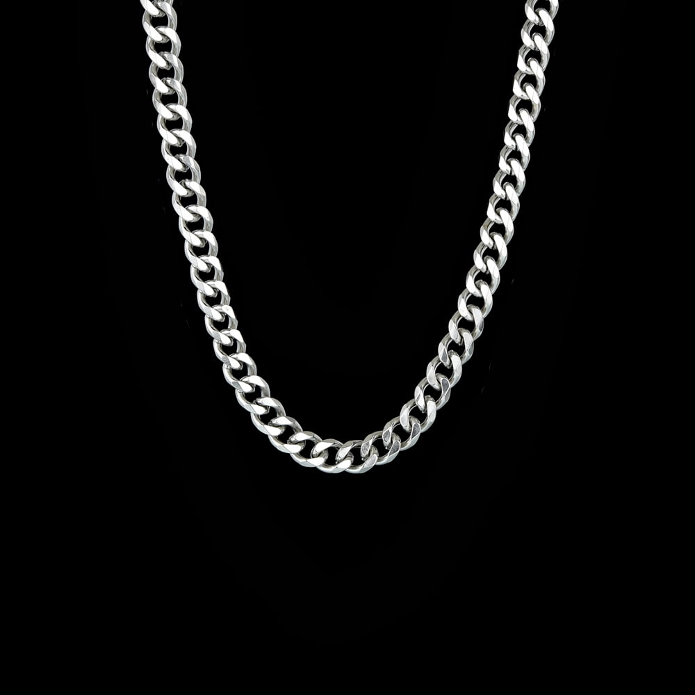 50-60 cm simple chain necklace set stainless steel basic chain Cuban ...