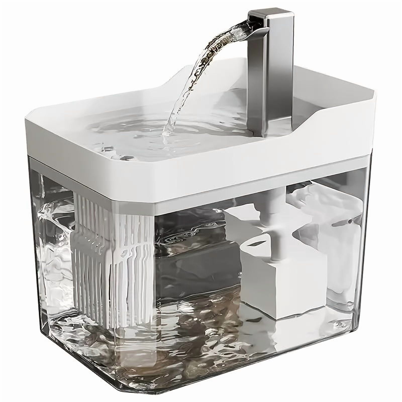 50.72oz USB Water Fountain - Quiet Recirculating Filter, Transparent ...