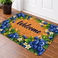 50*80cm Blueberry "Welcome" Print Flannel Doormat, Non-Slip Mat, Cozy ...