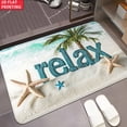 50*80cm Relax Beach Print Flannel Bath Mat, Non-Slip Tropical Doormat ...
