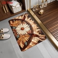 50*80cm Stained Glass Daisy Mosaic Print Flannel Bath Mat, Non-Slip ...