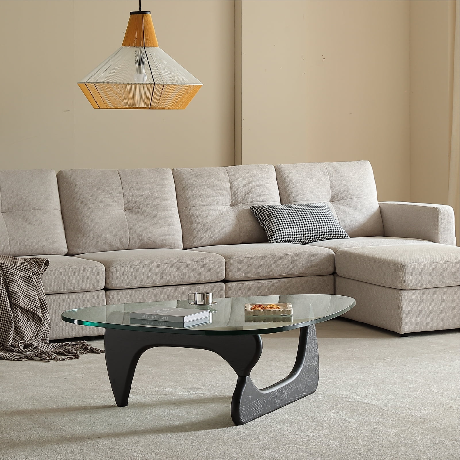 50.9" Triangle Glass Top Coffee Table - Walmart.com