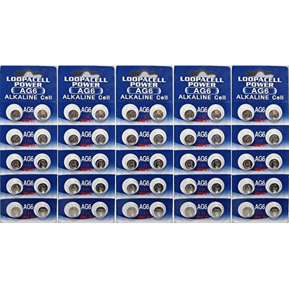 (50) AG6 Button Cell Batteries, AG6 Coin Cell Battery, Alkaline Button ...