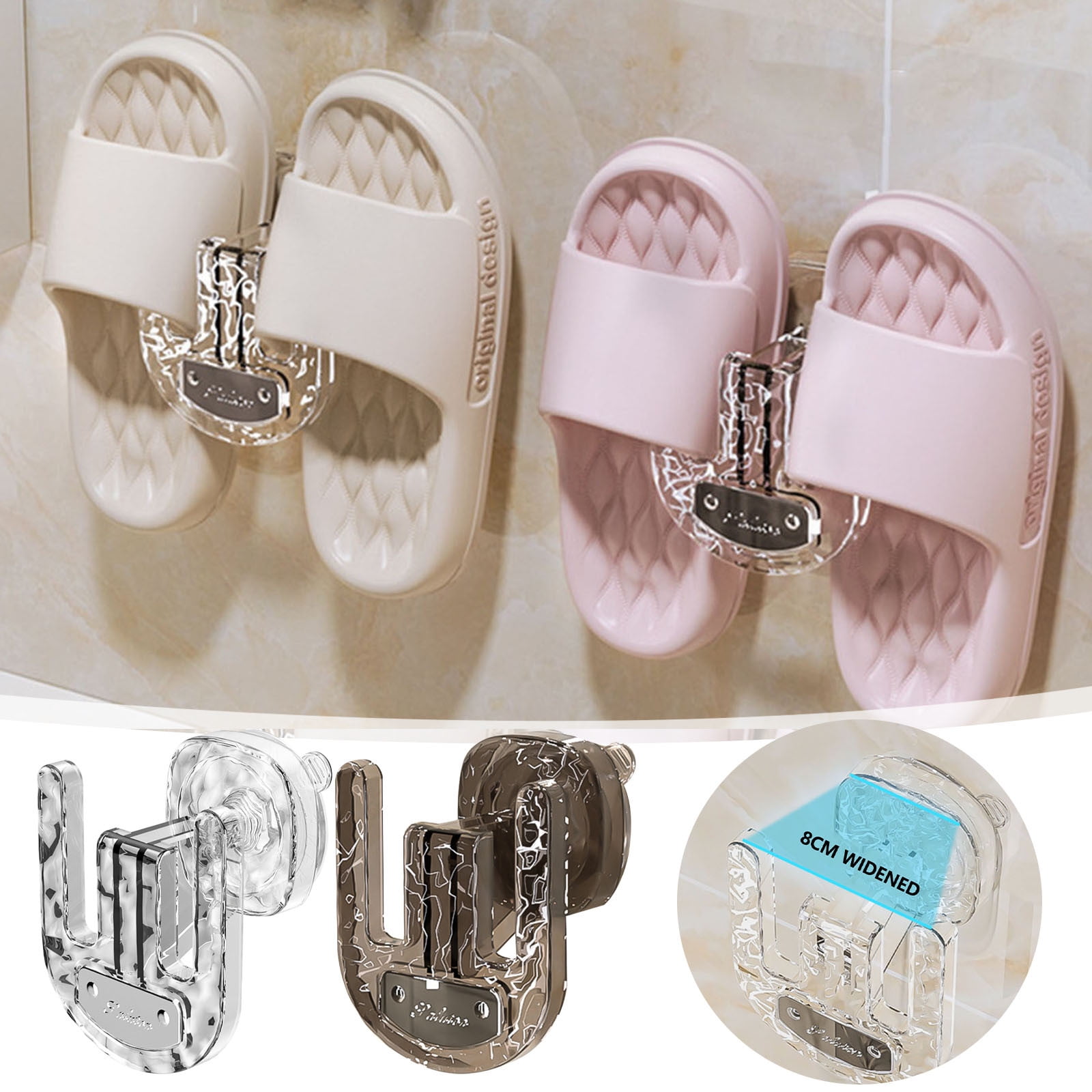 Up to 50% off Adhesive Shoe Hooks Round Corner Slipper Rack Wall Mounted Slippers Hangers ...