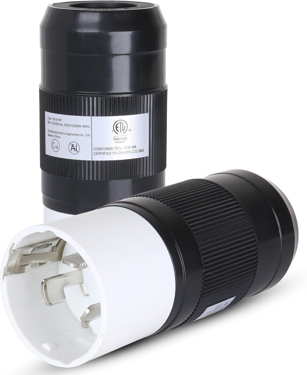 50 Amp Generator Plug (Male) (2 Pack)，50 Amp Generator Connector, 125 ...