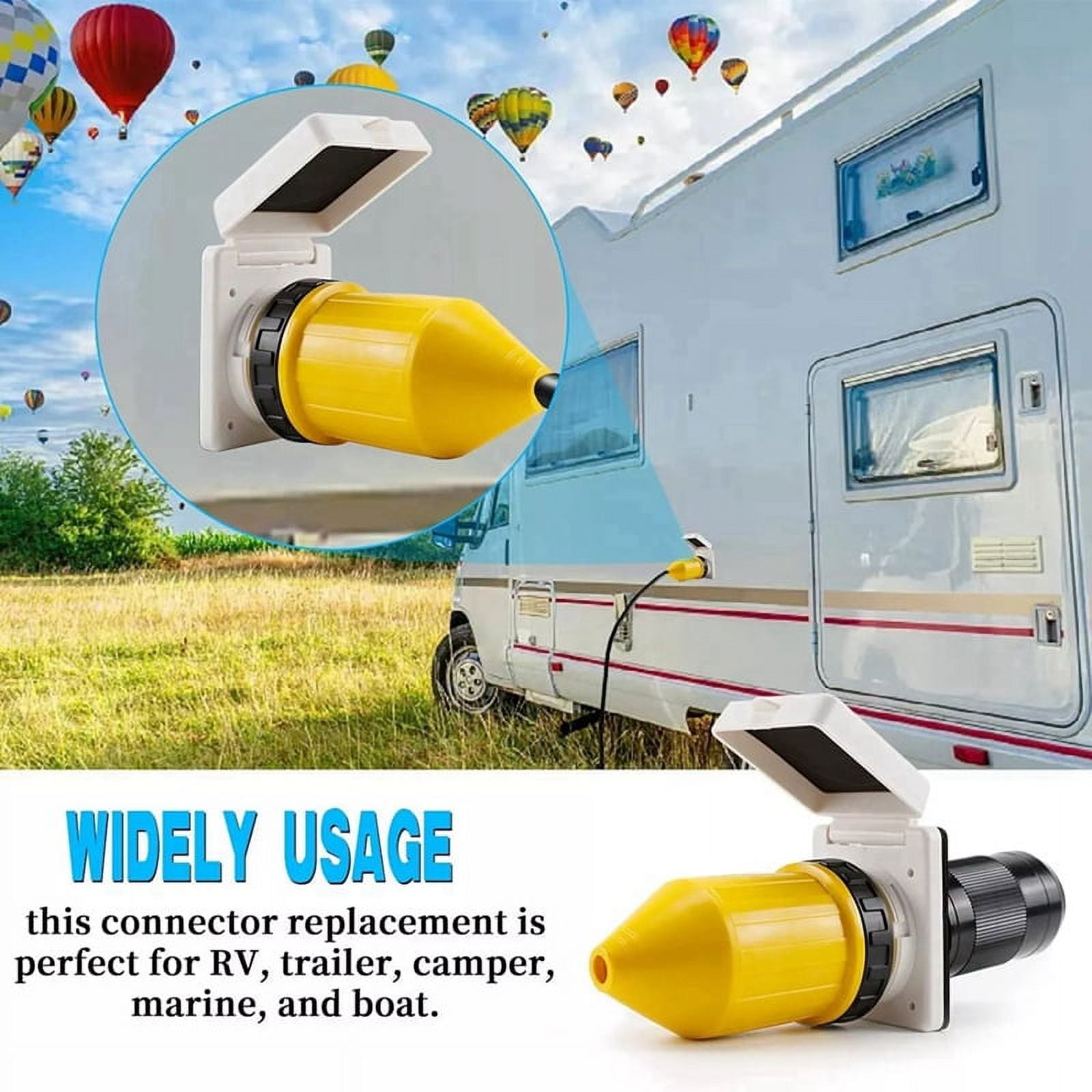 50 Amp RV Power Inlet Receptacle, 50 Amp RV Power Cover Twist Locking ...