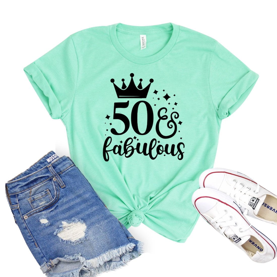 50 And Fabulous T-shirt 50 Years Tee 50Th B'day Shirt Women's Party ...