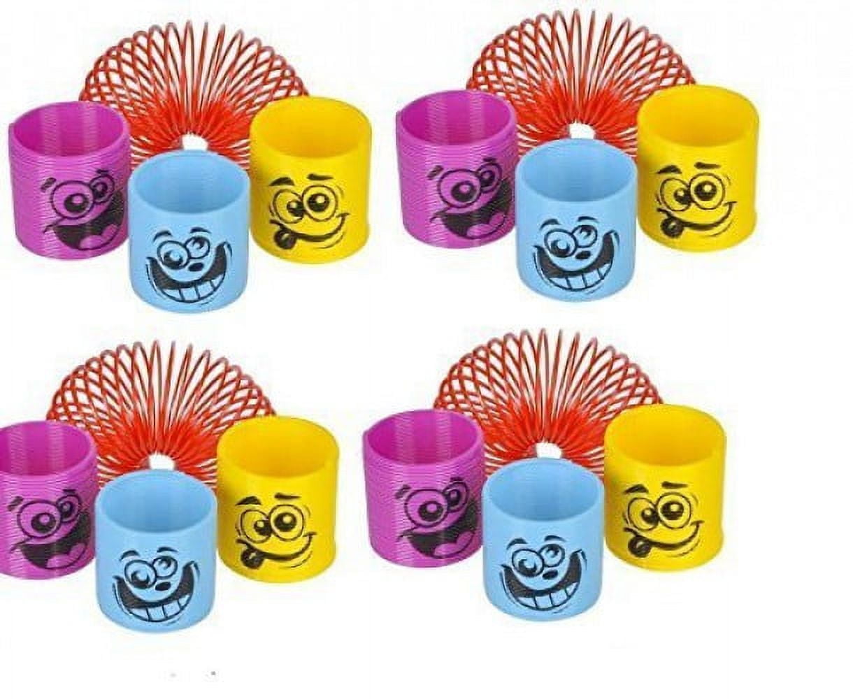 (50) Assorted Colorful 1.38'' Silly Face Springs (Slinkies) ~ Miniature ...