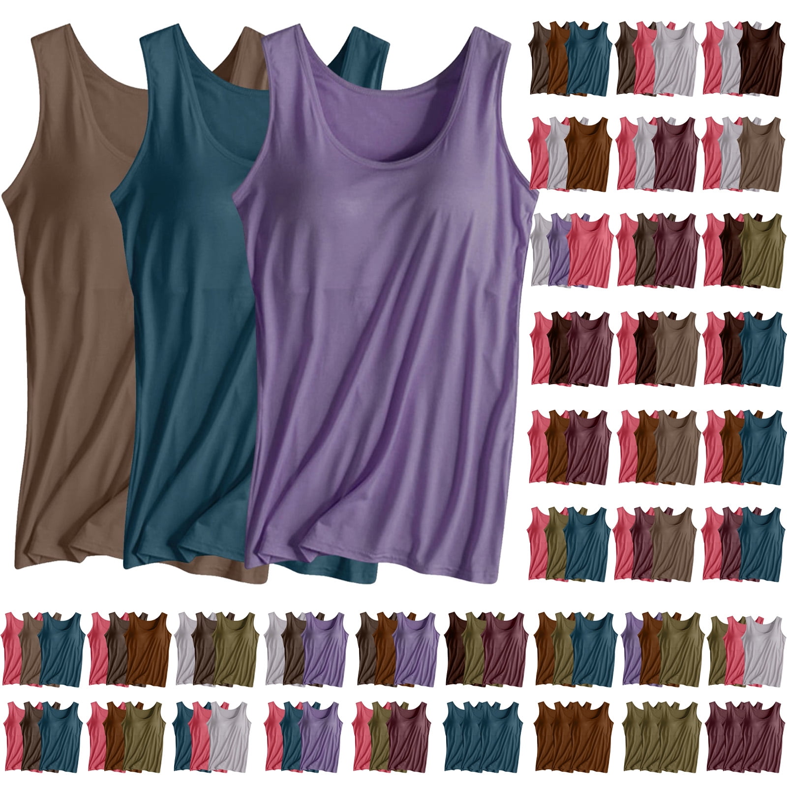 Axiiglly 3 Pack Plus Size Tank Tops for Women Workout Tank Tops with ...