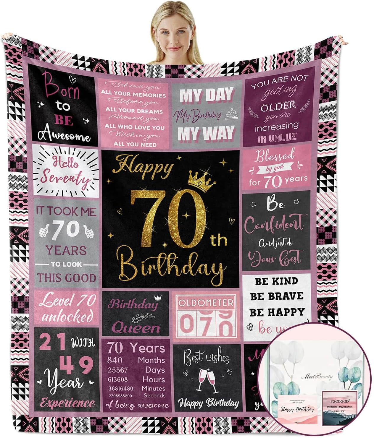 50 Birthday Gifts for Women, 50th Birthday Blanket for Women, 50th Bday ...