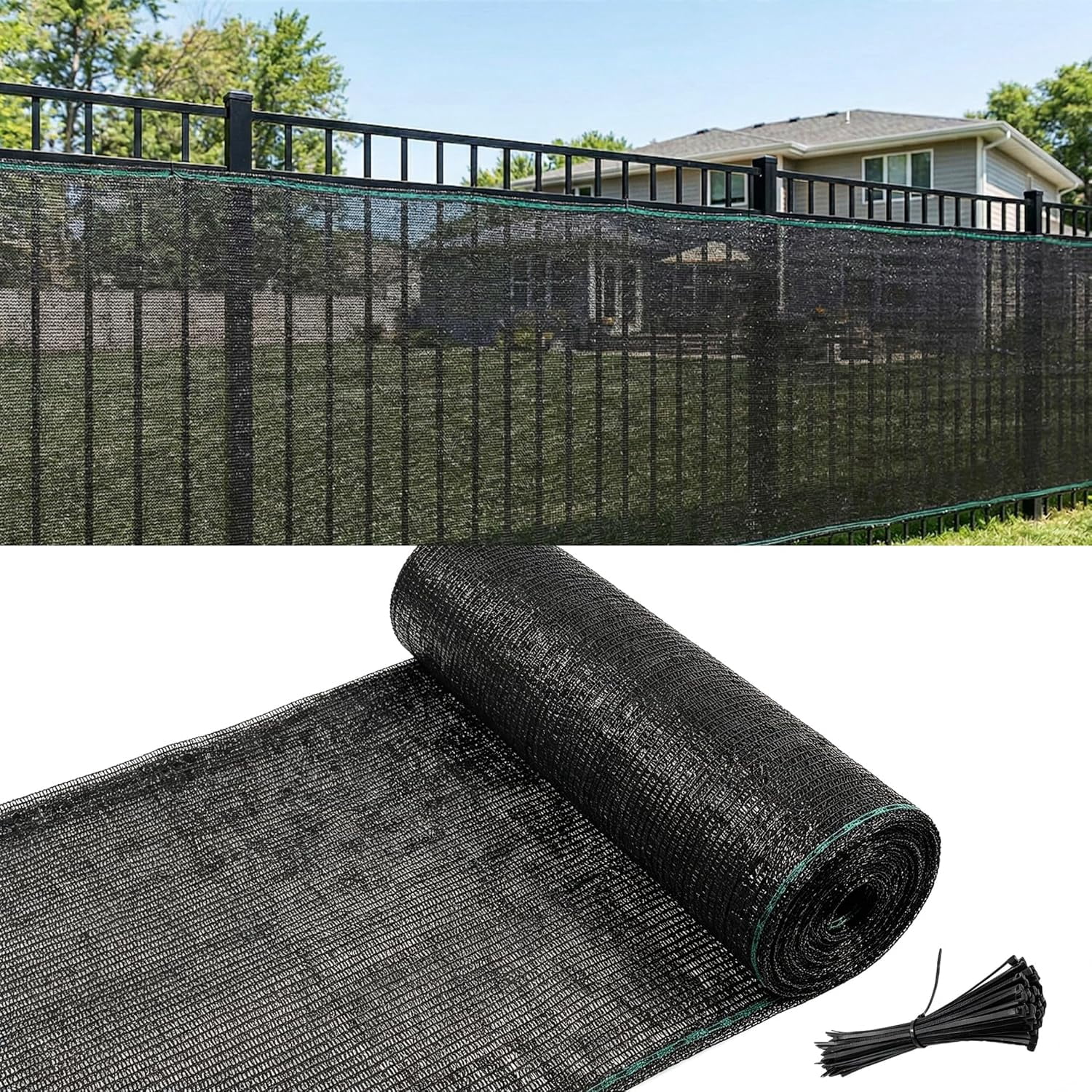 50% Black Garden Shade Cloth Roll for Plants, Sun Shade Cover Fabric ...