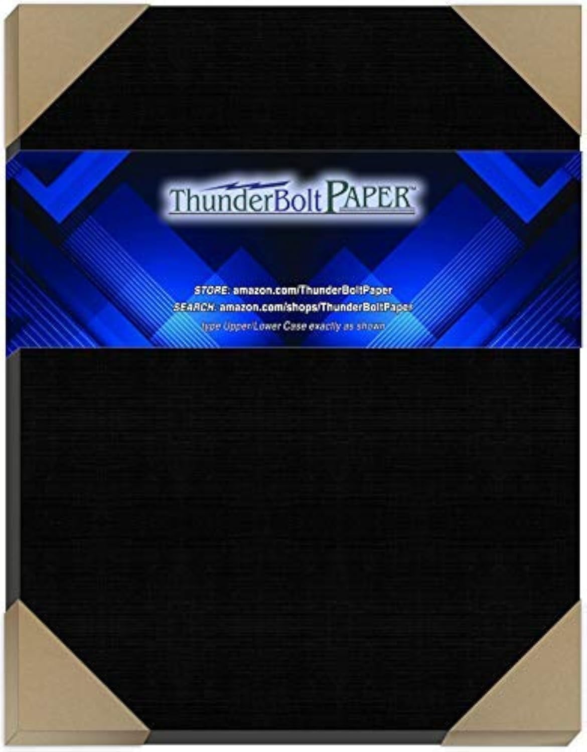 50 Black Linen 80# Cover Paper Sheets -8.5" X 11" (8.5X11 Inches ...