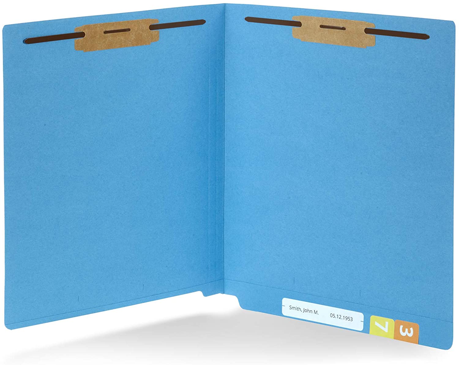 50 Blue End Tab Fastener File Folders - Reinforced Straight Cut Tab ...