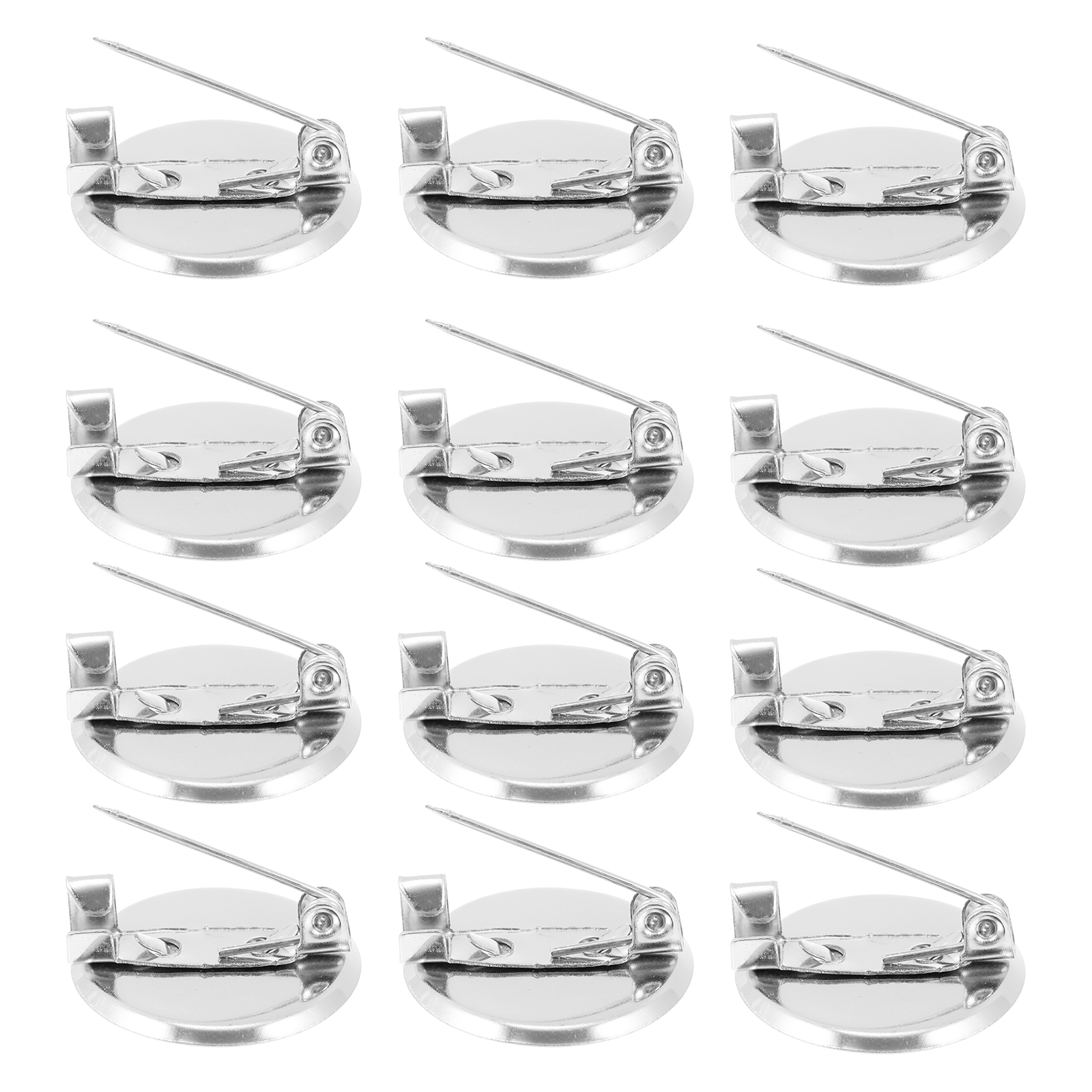 50 Brooch Clasps Pin Base Silver Brooch Clasps Pin Disk Disc Blank ...