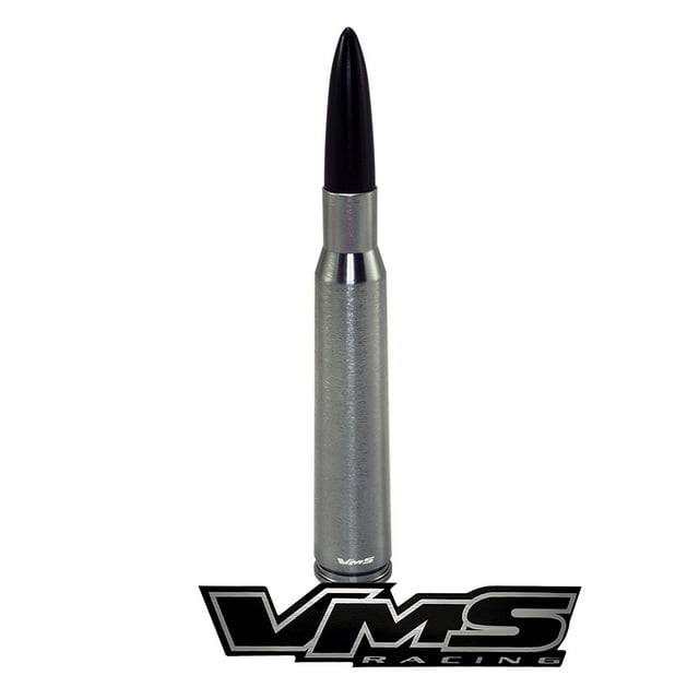 50 Cal Caliber GUNMETAL BLACK TIP BULLET ANTENNA Heavy Gauge CNC ...