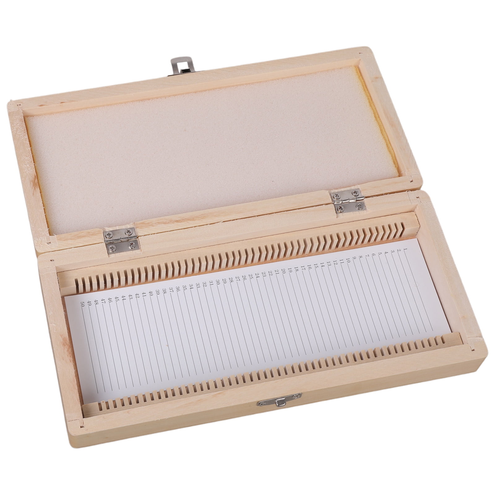 50 Capacity Wooden Slide Storage Box Biology Glass Prepared Microscope ...