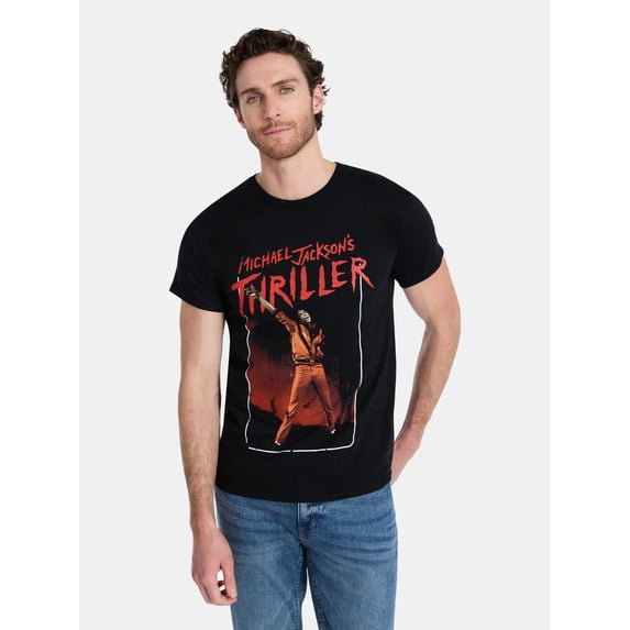 Michael Jackson Men's & Big Men's Thriller Cotton Graphic Tee, Sizes S ...