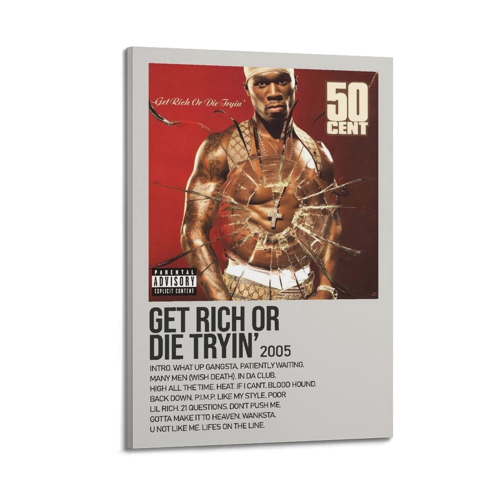 50 Cent Get Rich Or Die Tryin' Hot Music Albums Painting Vintage Poster ...