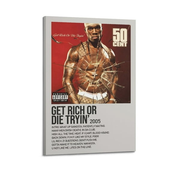 50 Cent Get Rich Or Die Tryin' Hot Music Albums Painting Vintage Poster Picture Print Wall Art ...