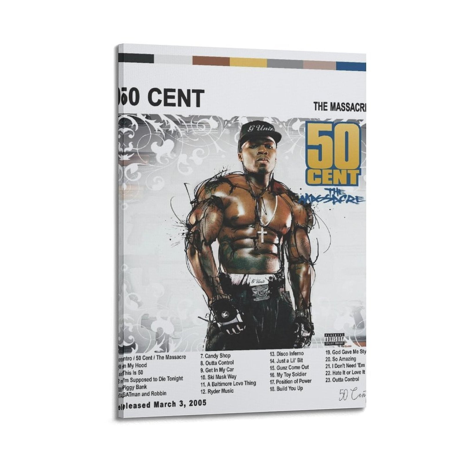 50 Cent THE MASSACRE Hot Music Albums Painting Vintage Poster Picture ...
