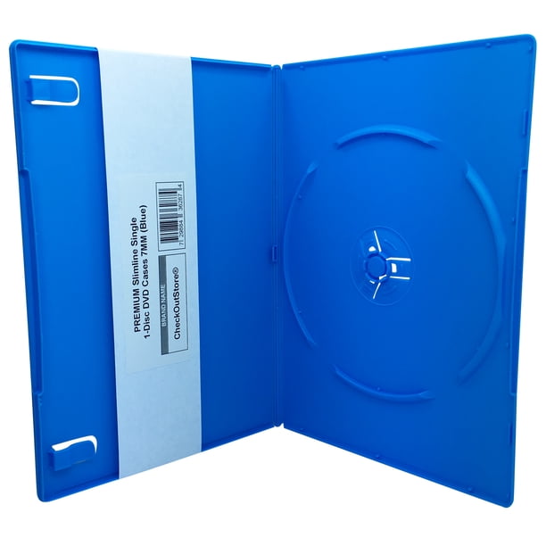 (50) CheckOutStore Premium Slimline Single 1-Disc DVD Cases 7mm (Blue ...