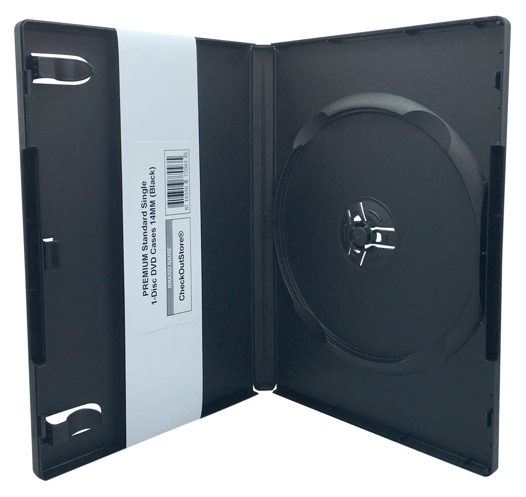 (50) CheckOutStore Premium Standard Single 1-Disc DVD Cases 14mm (Black ...