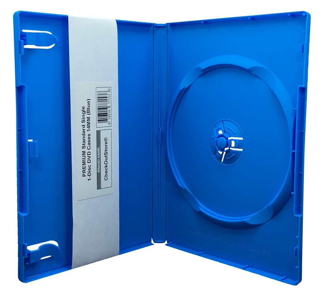 (50) CheckOutStore Premium Standard Single 1-Disc DVD Cases 14mm (Blue ...