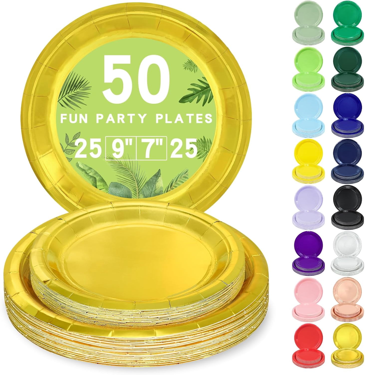 50 Checkered Paper Plates Set Includes 25-9" & 25-7" Disposable ...