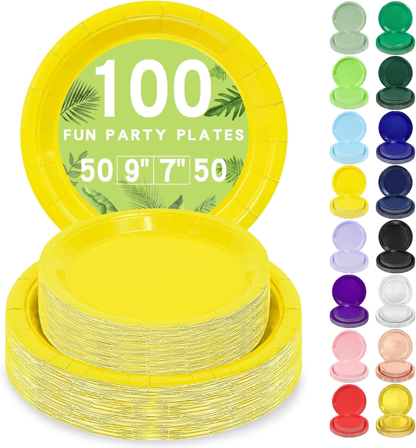 50 Checkered Paper Plates Set Includes 25-9" & 25-7" Disposable ...