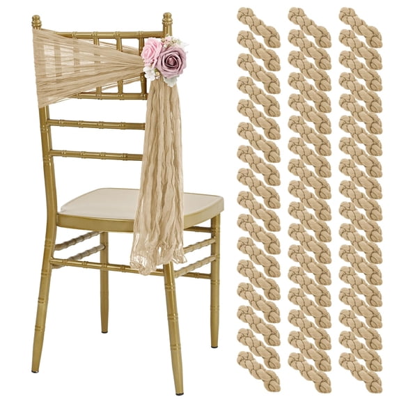 50 Cheesecloth Chair Sashes Bows Designed Chairsashes 15.7x70 Inch For ...