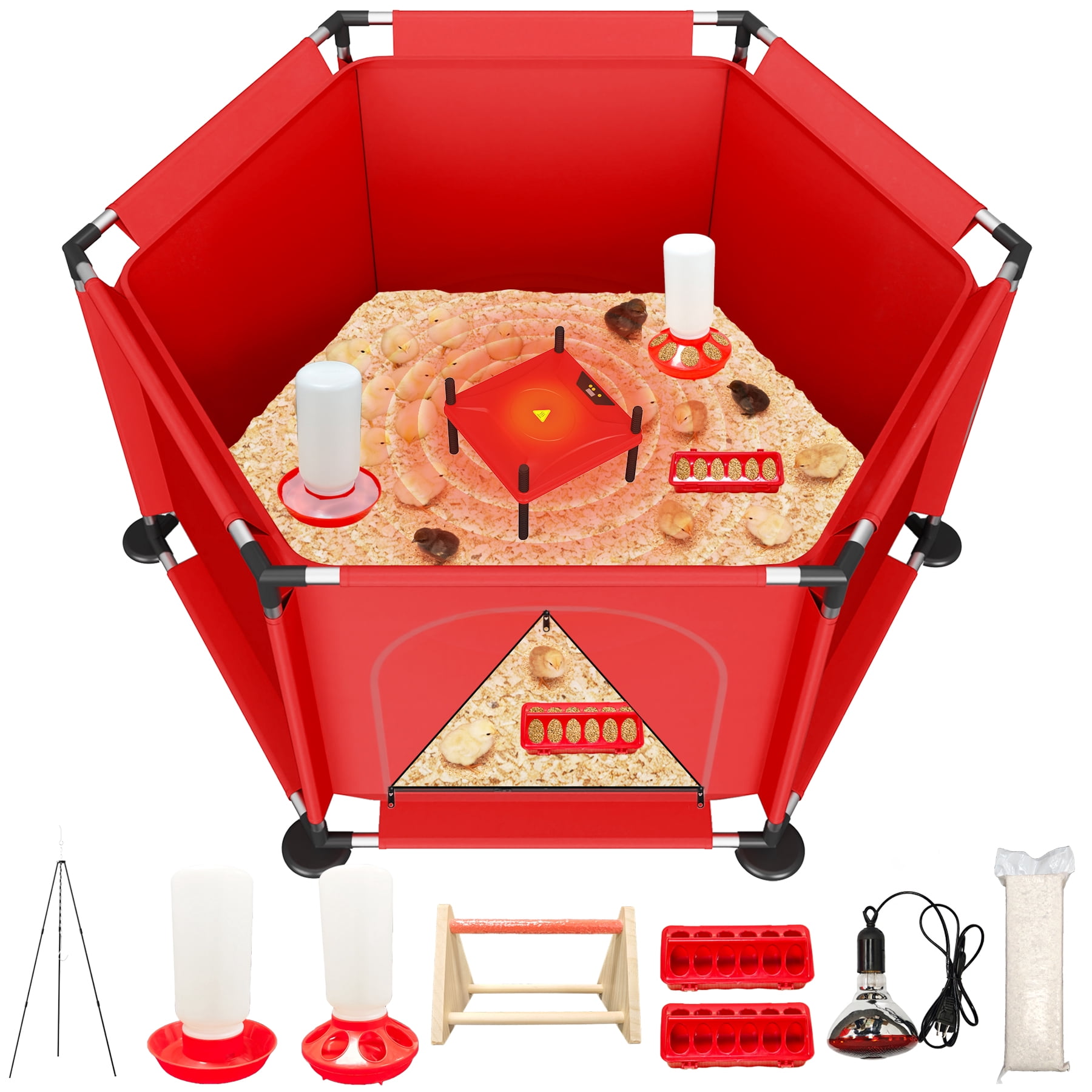 50"Chick Brooder Kit with Red Temperature-Controlled Heating Plate ...