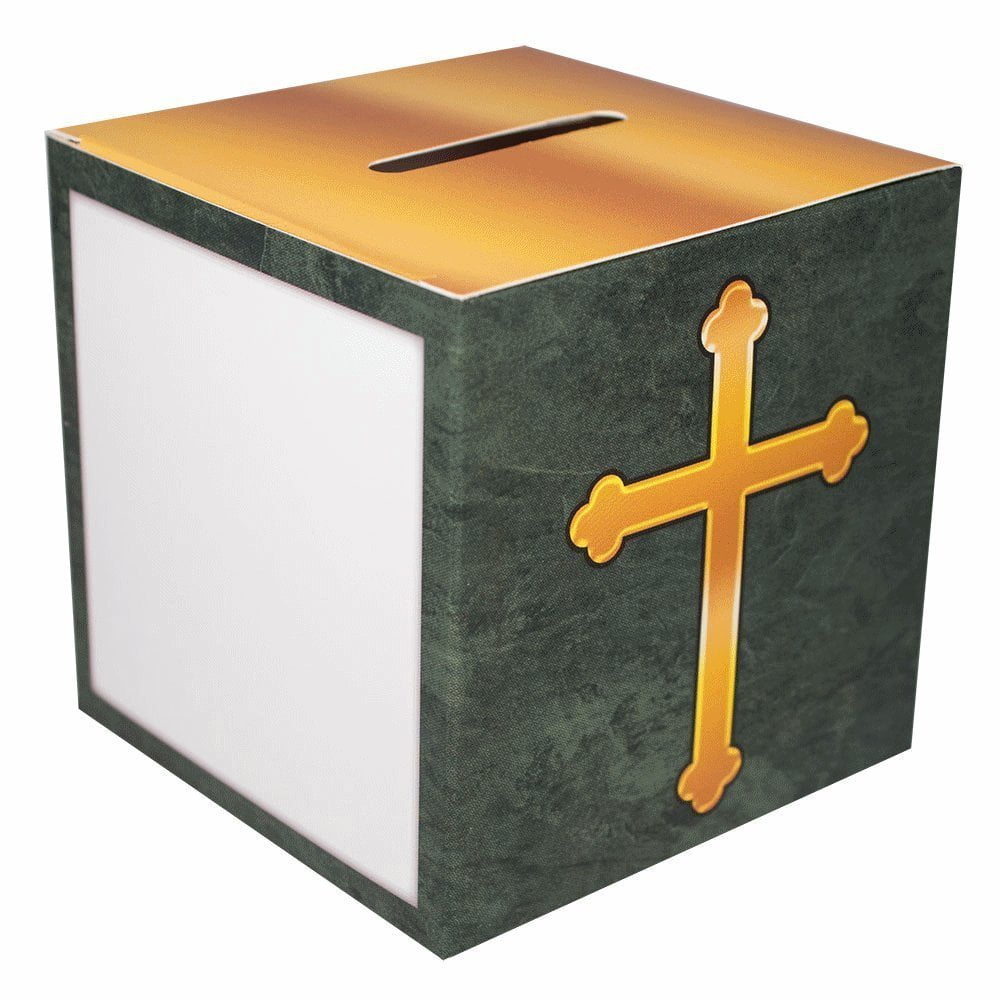 50 Christian Fundraising Offering Box Family Size, Cross - Cardboard ...