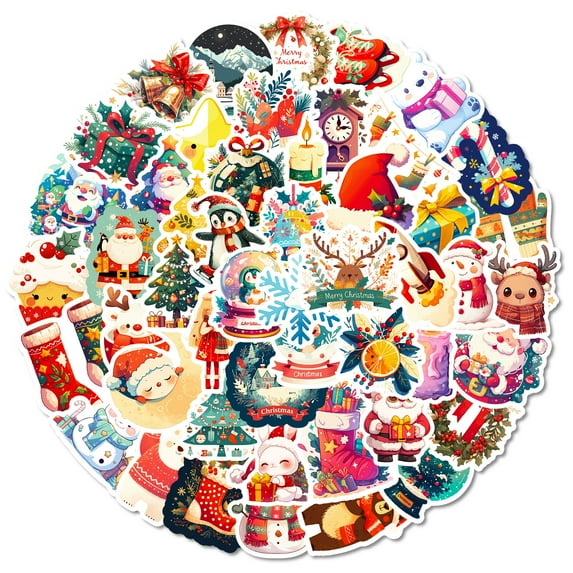 50 Christmas Cake Toppers, Cartoon Cookie House Decorations, Cup ...