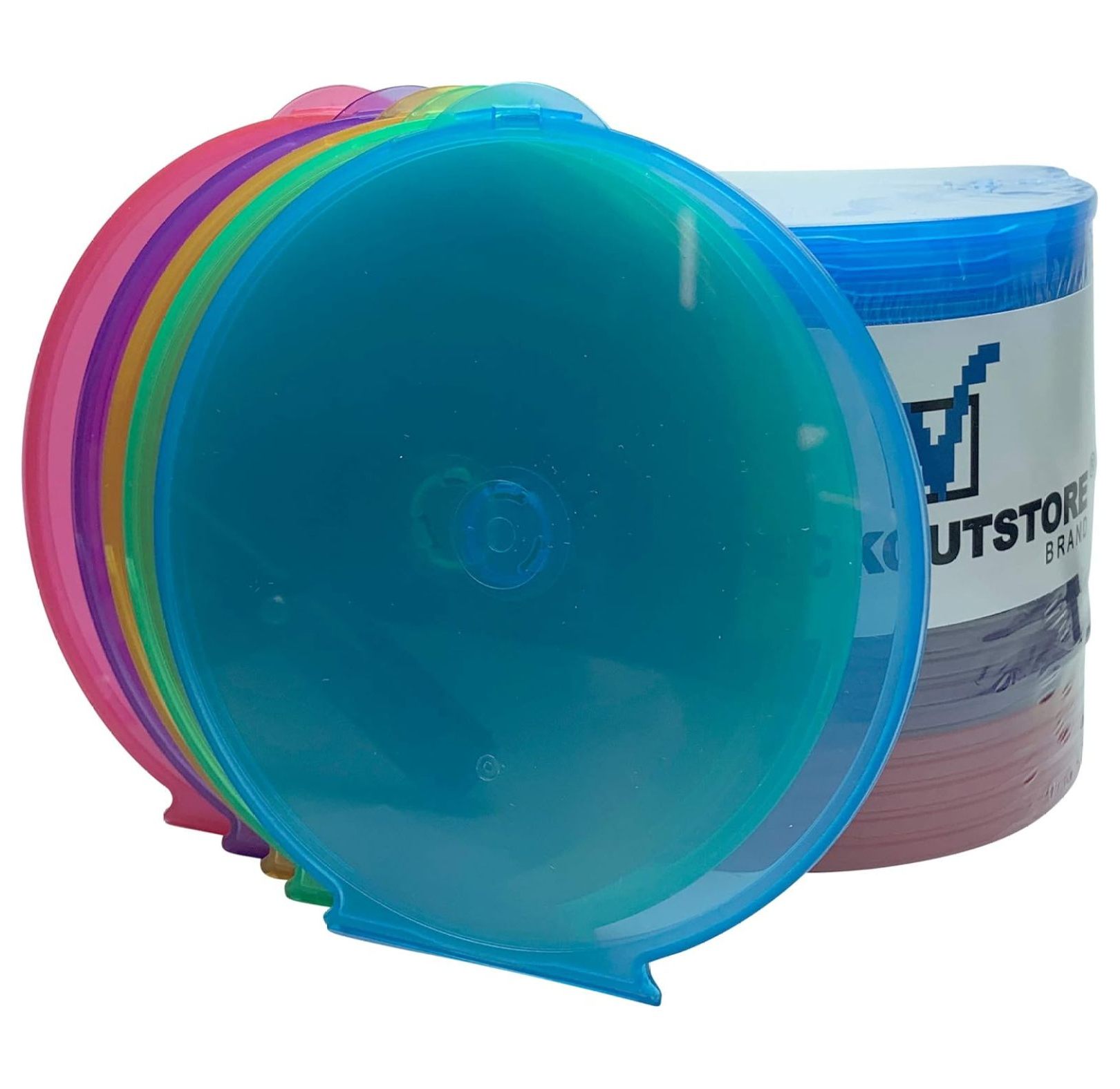 (50) Clear Compact Slim Round ClamShell / Case with Lock on Top ...