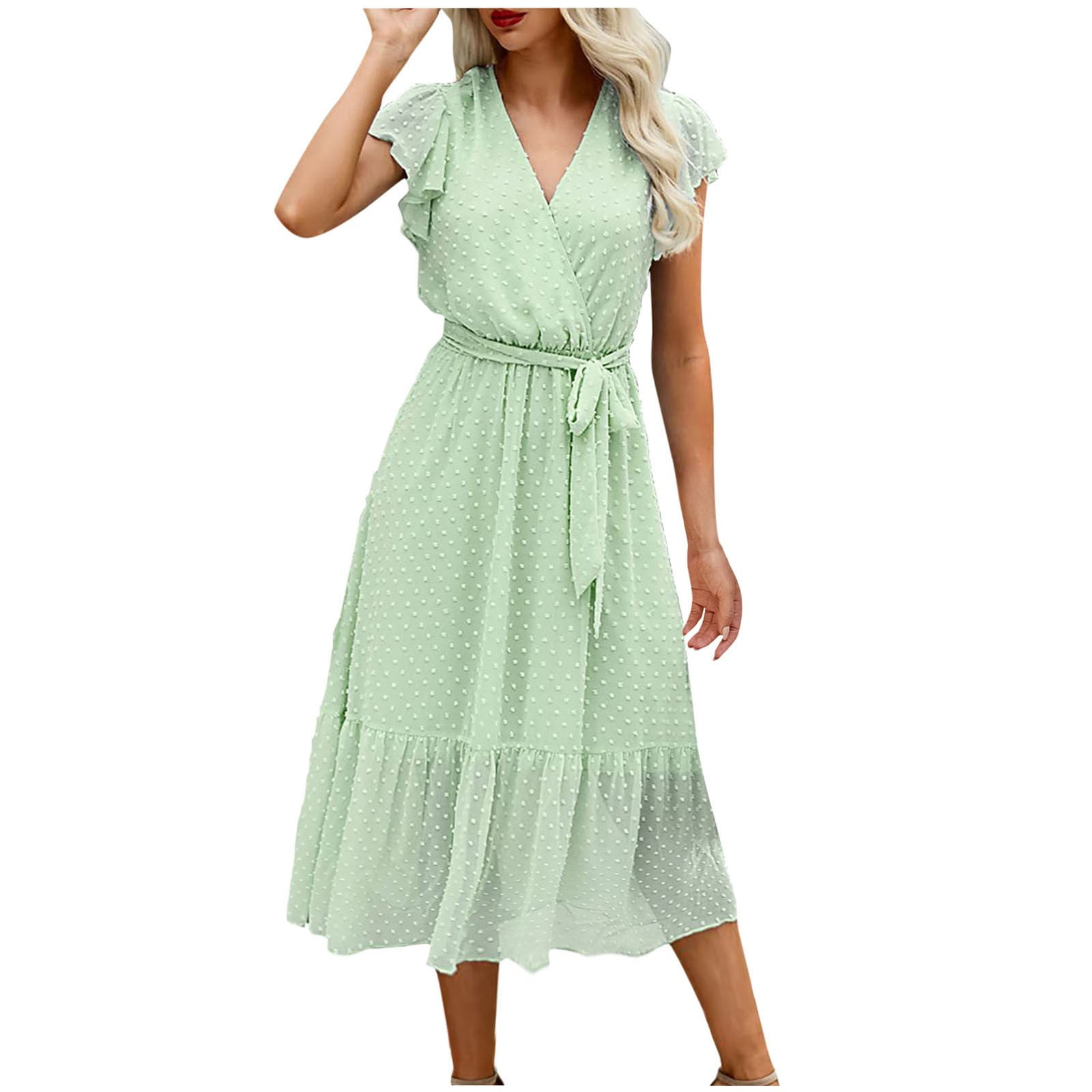 50% off Clear! HAPIMO Summer Tea Length A Line Dress for Women Sale ...