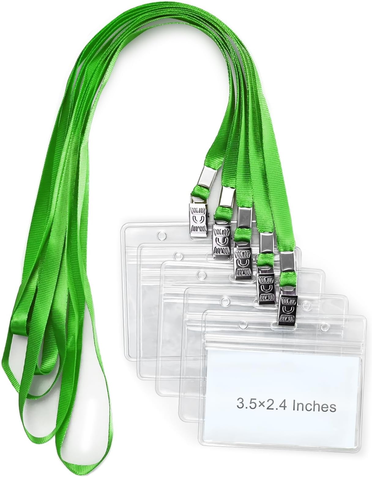 50 Clear Horizontal Name Tag Badge Holder and 50 Lanyard Name Tag ...