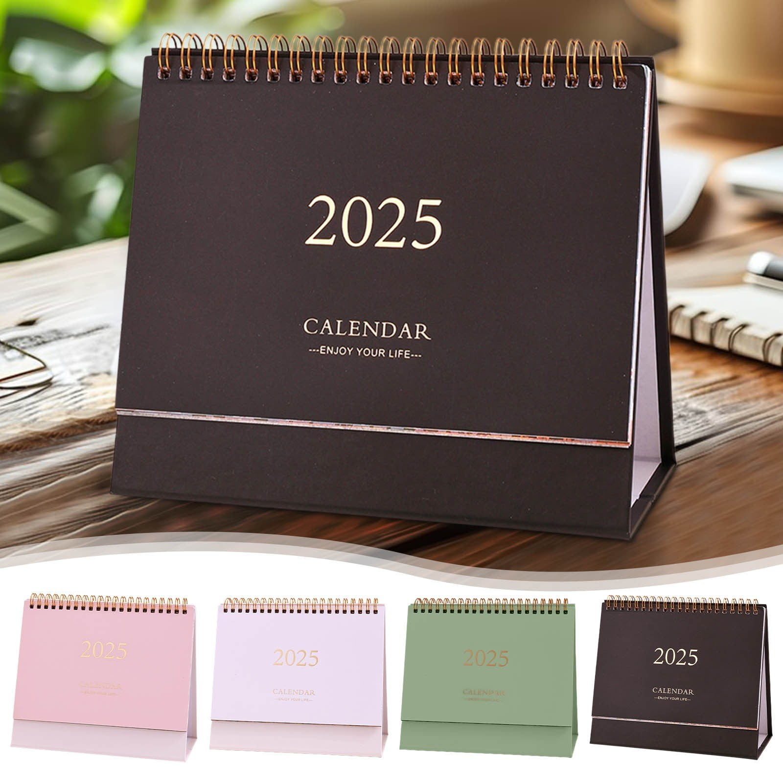 50% Off Clear! Small Desk Calendar 2025 Standing Flip Desktop Calendar ...