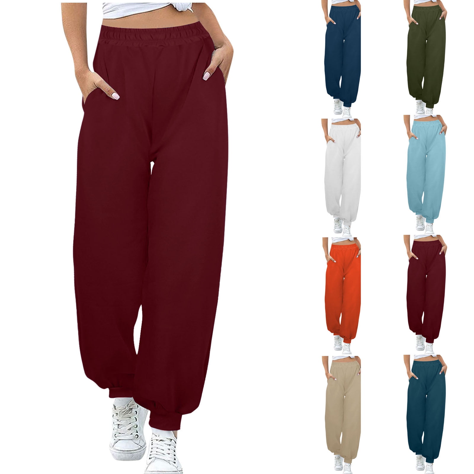 50% off Clear! safuny Women's Jogger Pants Cargo Sweatpants Pocket Teen ...