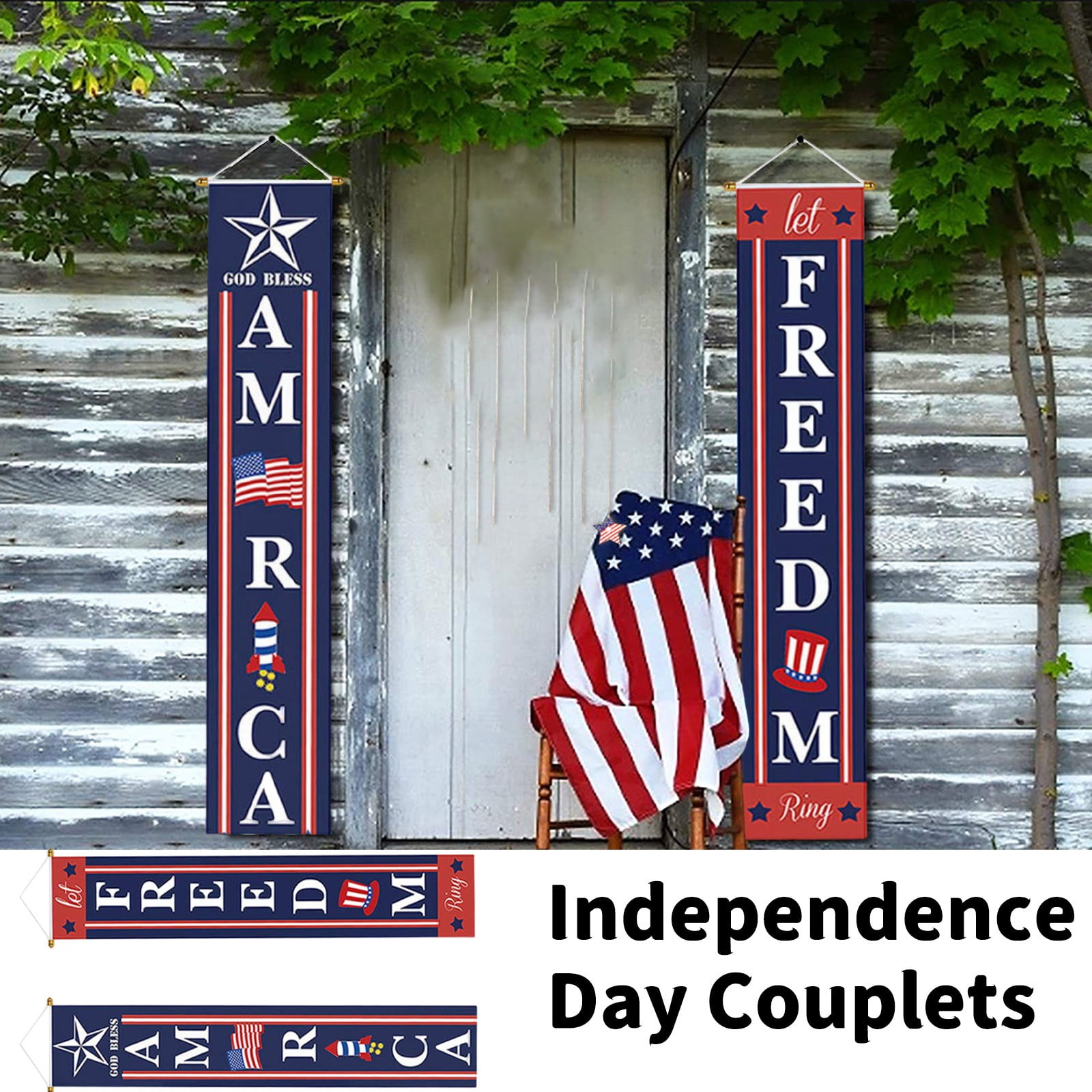 50% off Clearance Memorial Decorations Porch Sign Patriotic Door ...