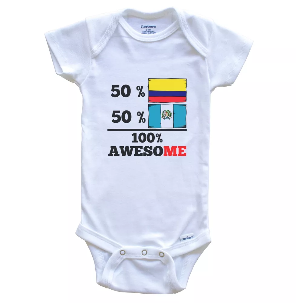 50% Colombian 50% Guatemalan 100% Awesome Colombia Guatemala Flags Baby ...