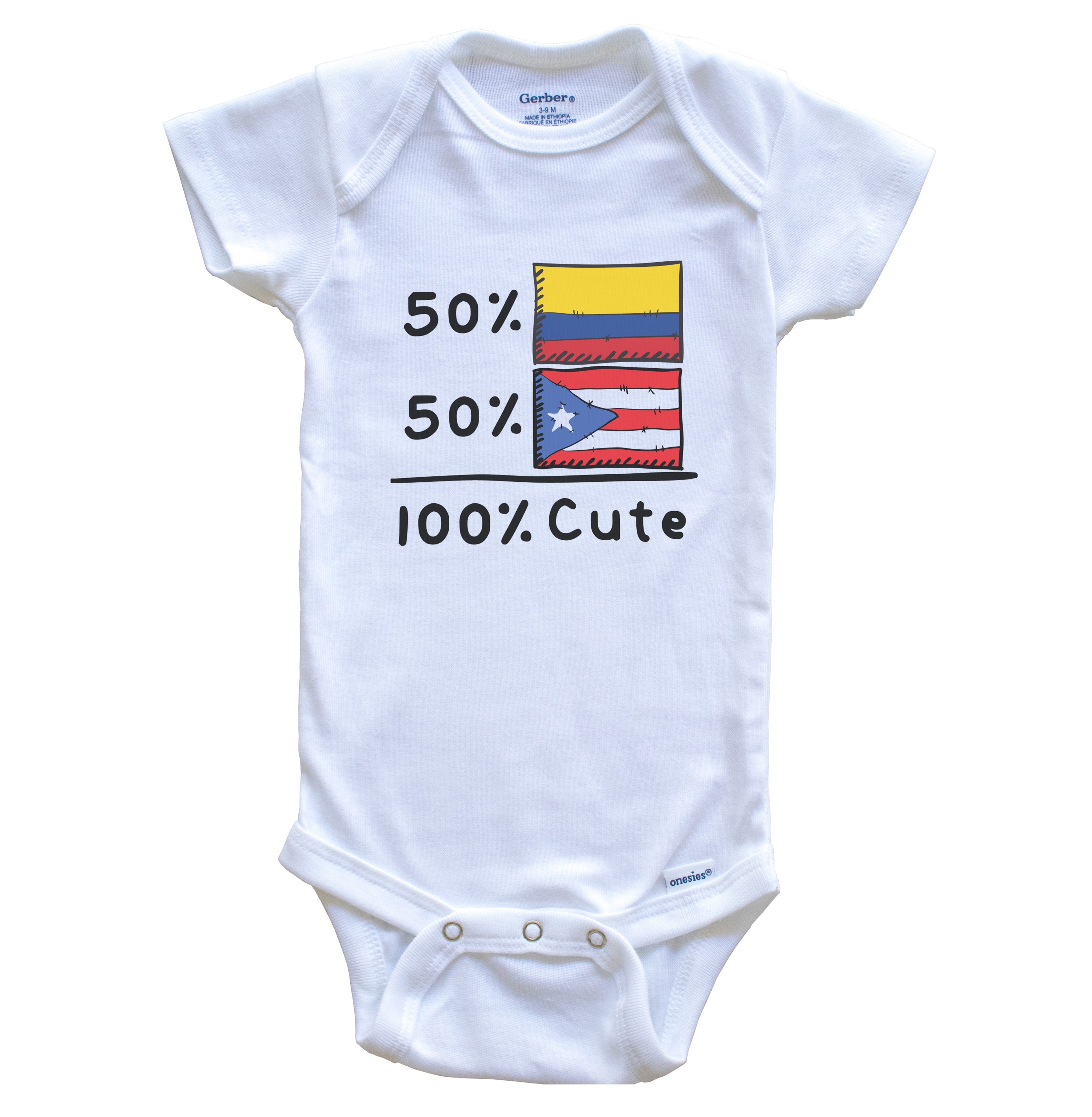 50% Colombian Plus 50% Puerto Rican Equals 100% Cute Colombia Puerto ...