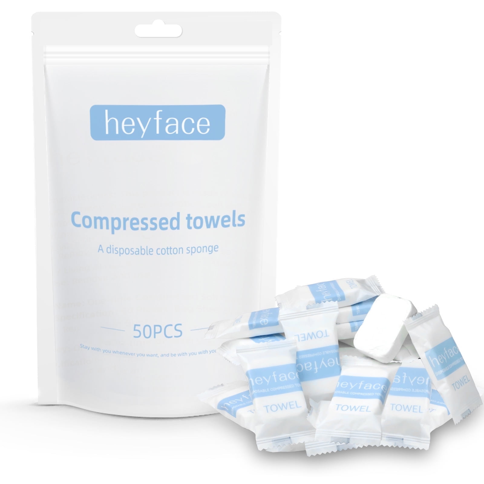 50 Disposable Portable Face Towels,Super-Absorbent Compressed Towels ...
