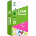 [50 Count] 10 mm Jumbo Paper Boba Straws, 100% Biodegradable, Assorted ...