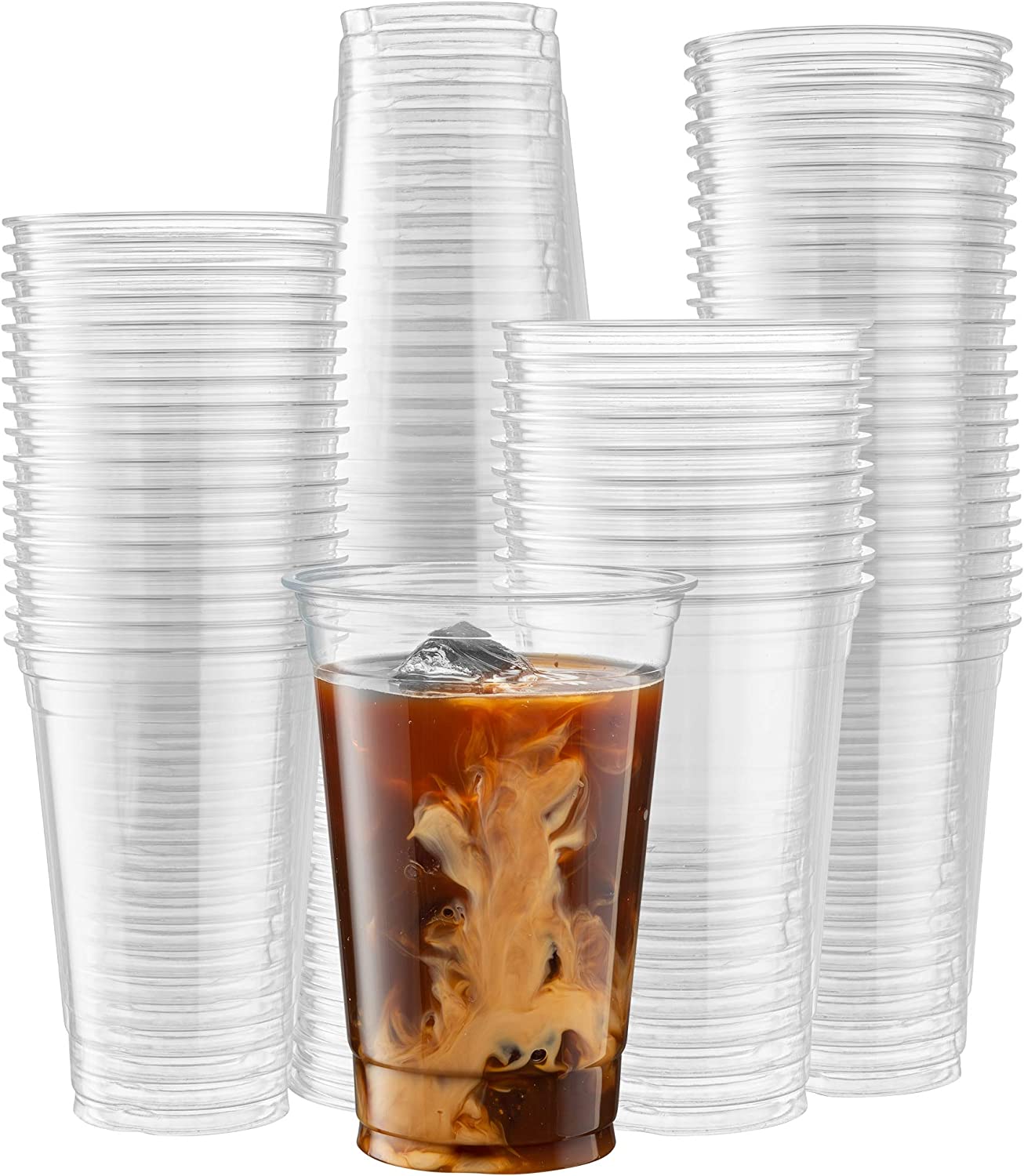 50 Count 20 Ounce Crystal Clear PET Cups for Iced Coffee, Cold Drinks, Slush, Smoothy's, Slurpee ...