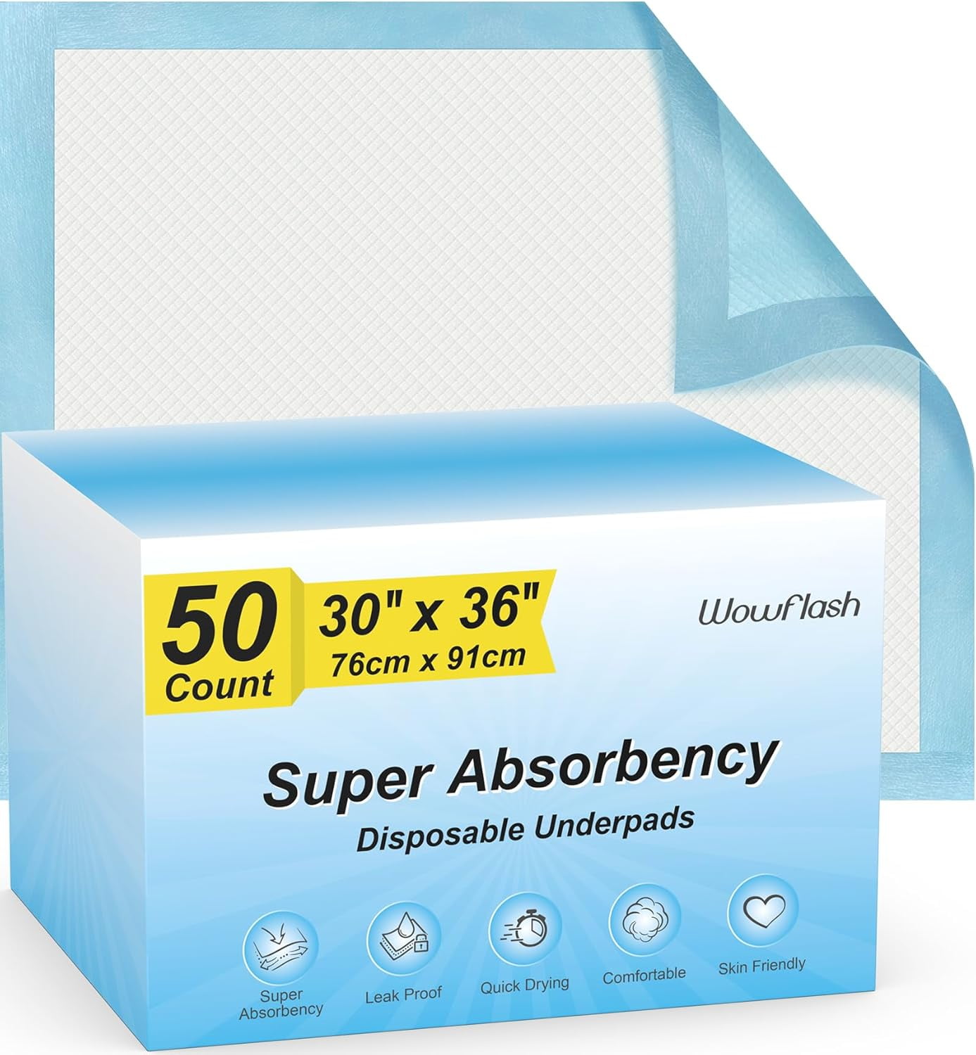50 Count 30” x 36” Super Absorbency Disposable Underpads - Walmart.com