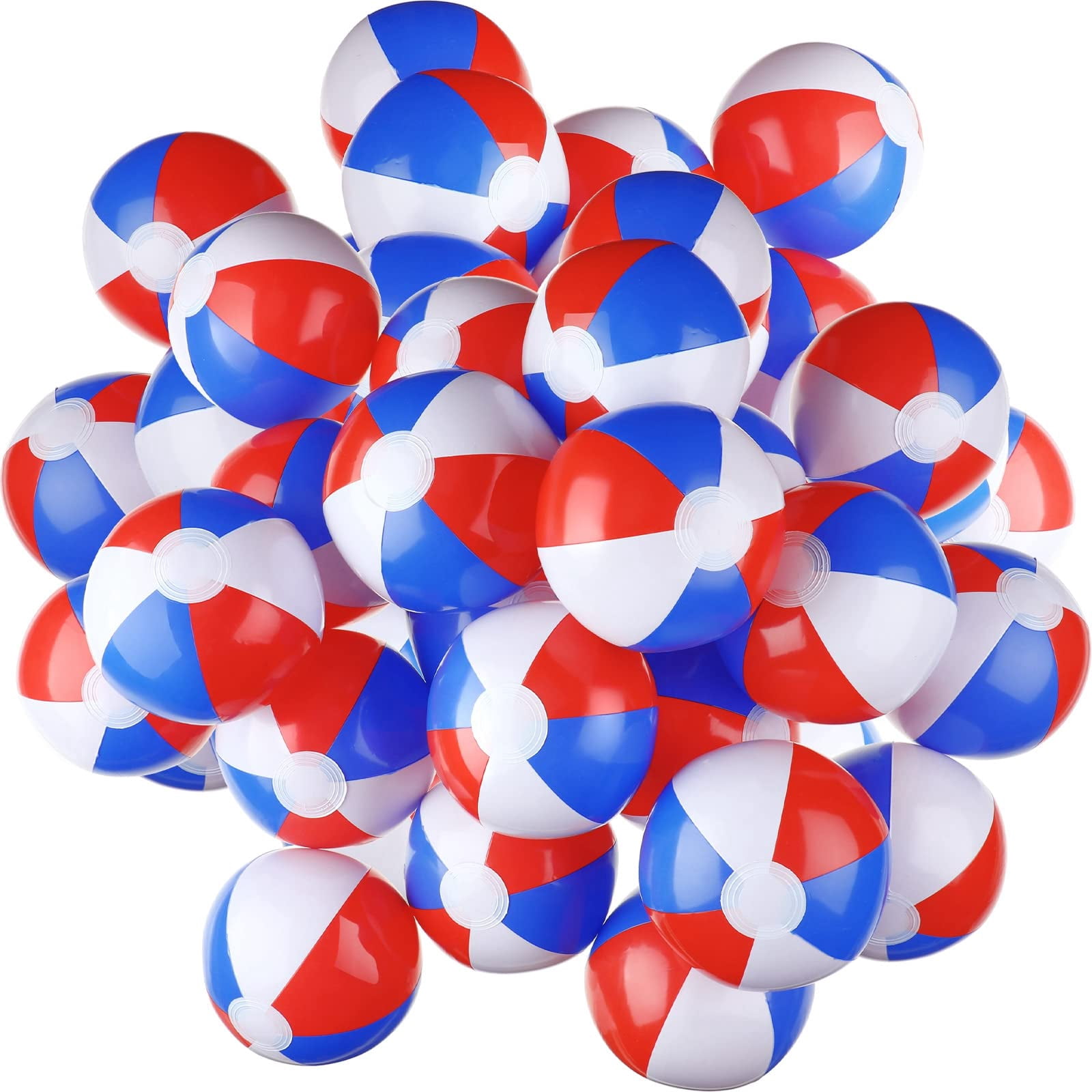 50 Count 4 to 5 Inch Red White And Blue Patriotic Inflatable Beach ...