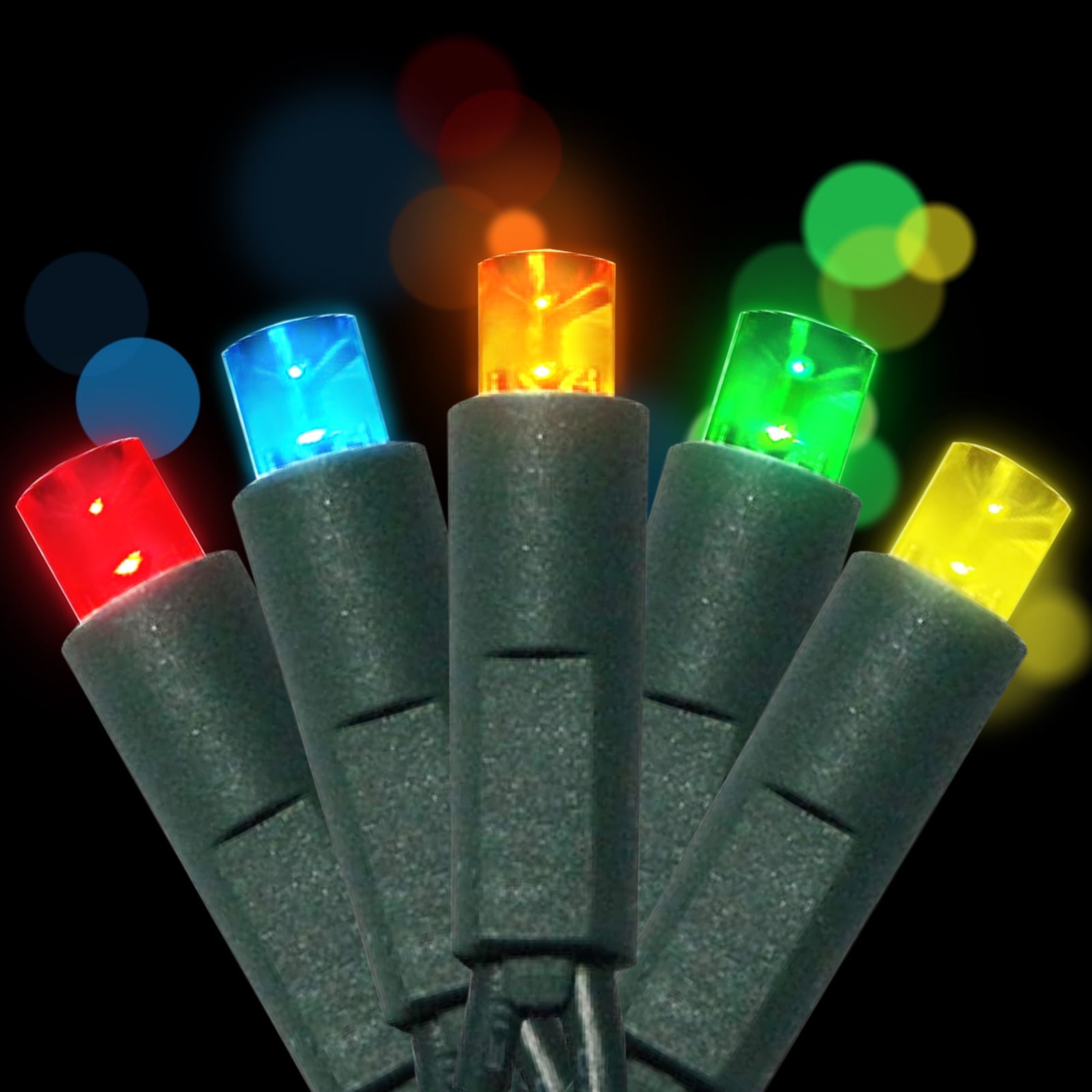 50 Count 5MM Wide Angle Led Christmas Light Set,Outdoor Mini Led String ...