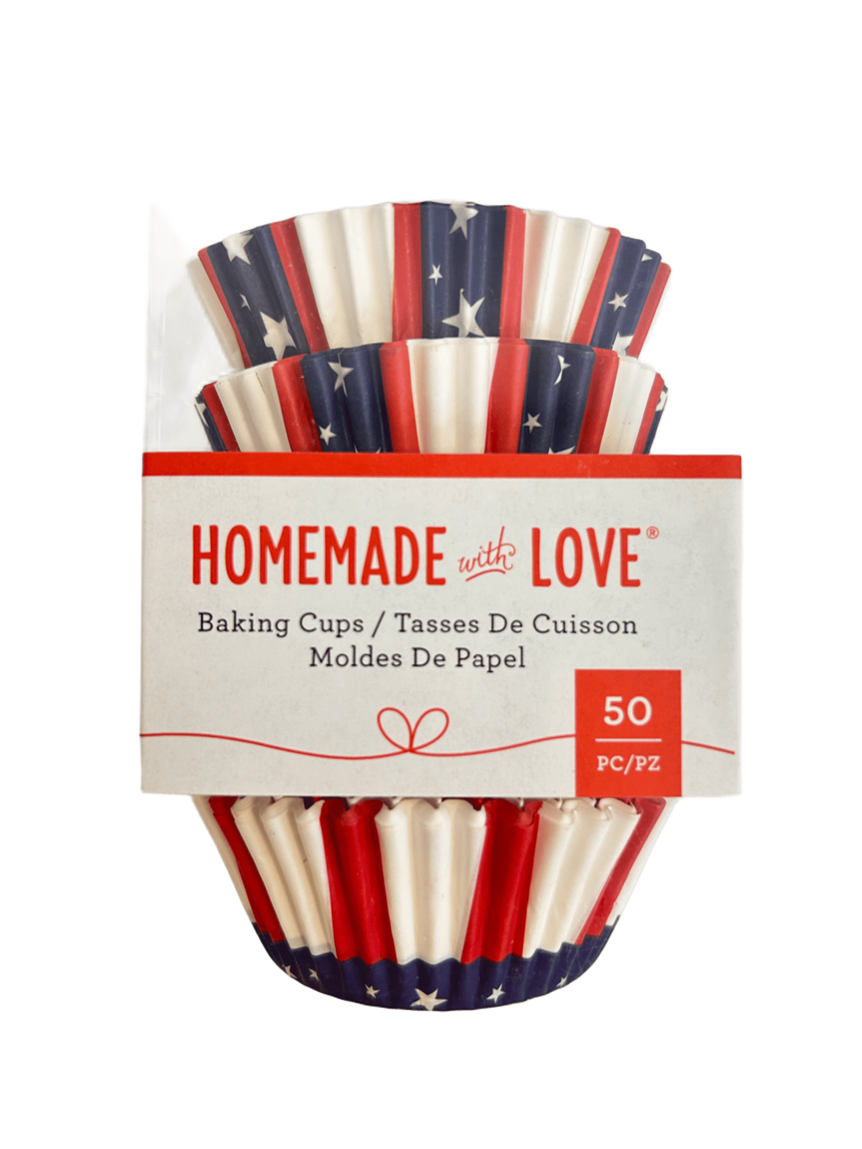 50 Count Americana Baking Cups, Patriotic Red, White and Blue, Grease ...